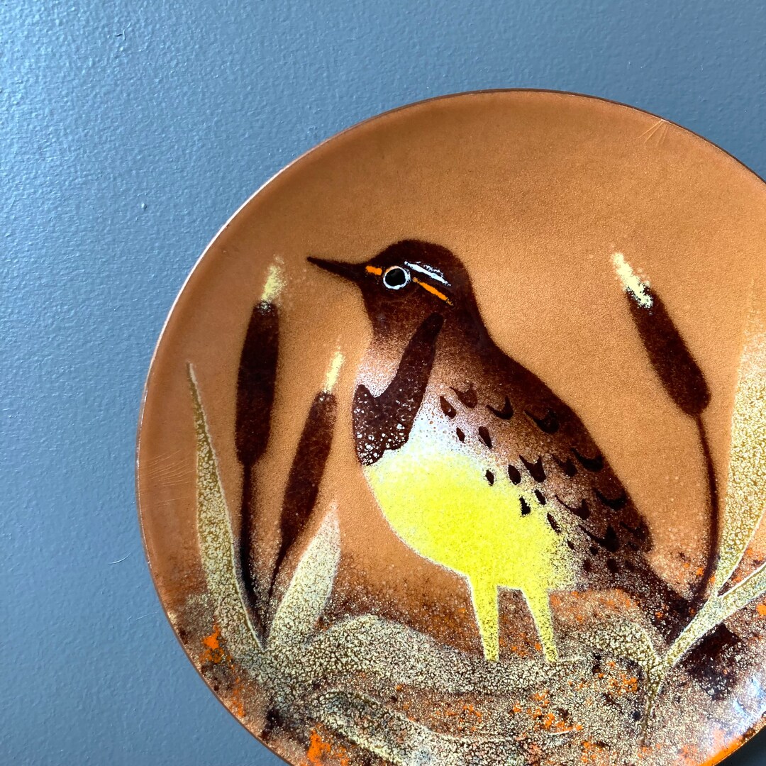 Vintage Enamel Dish - Art Studio Enamel Trinket Dish by Bovano - Etsy