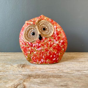 Mid Century Small Owl - Red Owl - Etsy