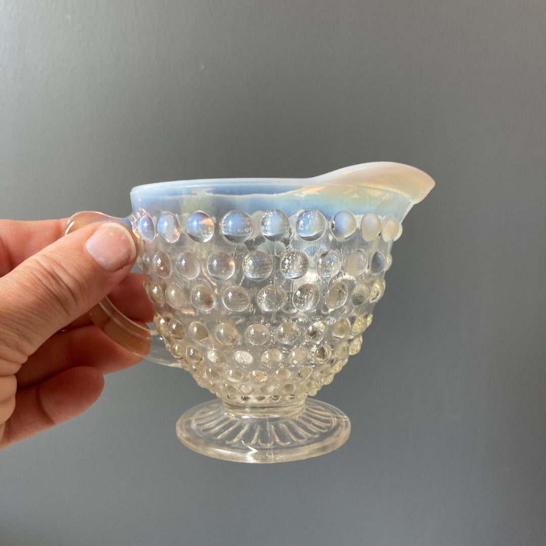 Vintage Fenton Creamer - Moonstone French Opalescent Hobnail - Etsy