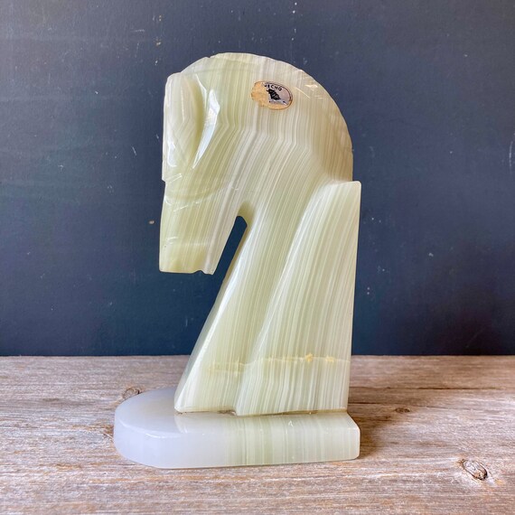 Vintage Natural Stone Bookend Marble Horse Bookend - Etsy