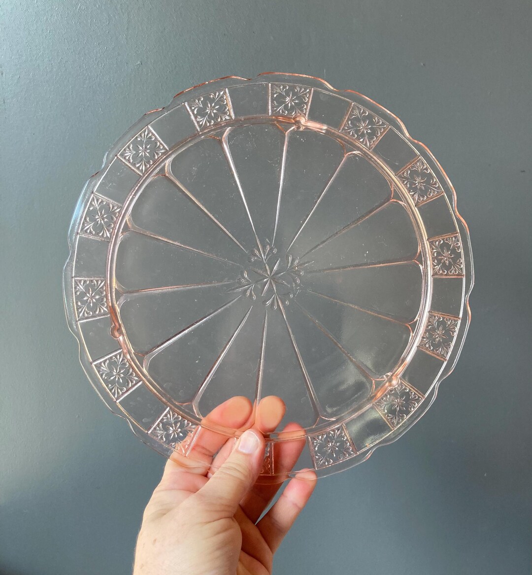Vintage Pretty Pink Cake Plate - Etsy