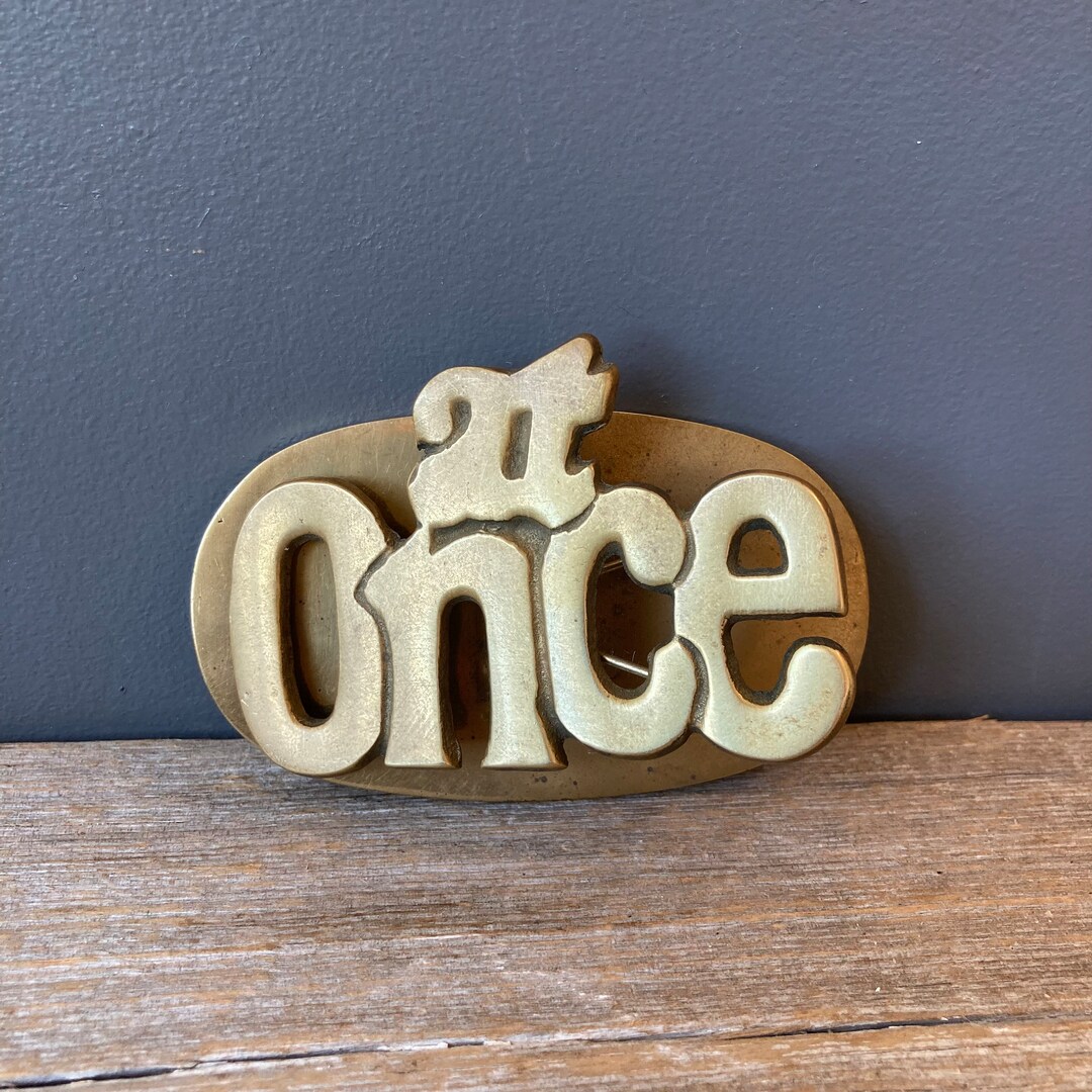 Vintage Brass Letter Clip - Brass AT ONCE Clip - Etsy