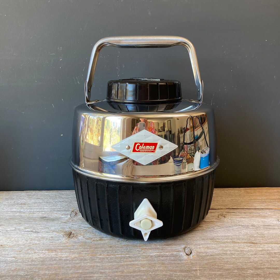 Vintage Coleman Drinks Cooler Black and Chrome Modern Style - Etsy