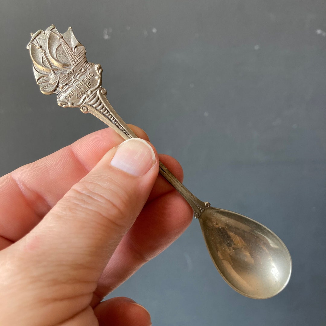 1970s Tall Ship Souvenir Spoon - Demitasse Spoon - Sugar Spoon - Etsy