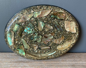 Vintage 1970’s Mid-century Lucite Abalone Shell Trivet. Retro Kitchen ...