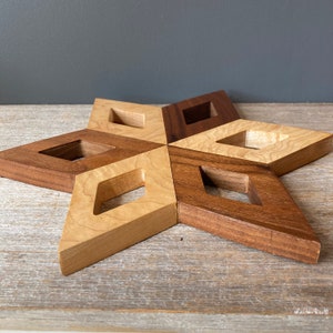 Mid Century Scandinavian Star Wooden Trivet - Etsy