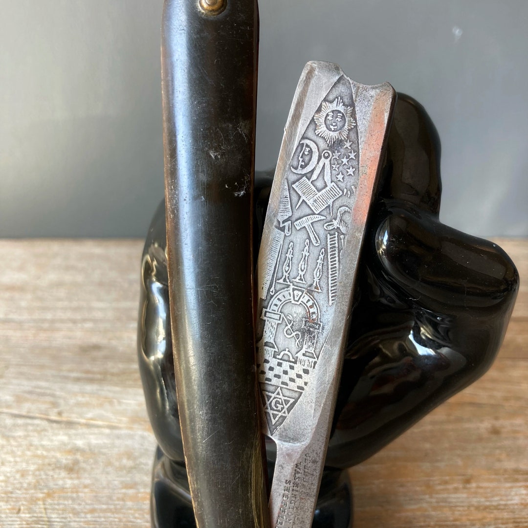 Vintage Masonic Straight Razor - Washington Works Straight Razor - Etsy