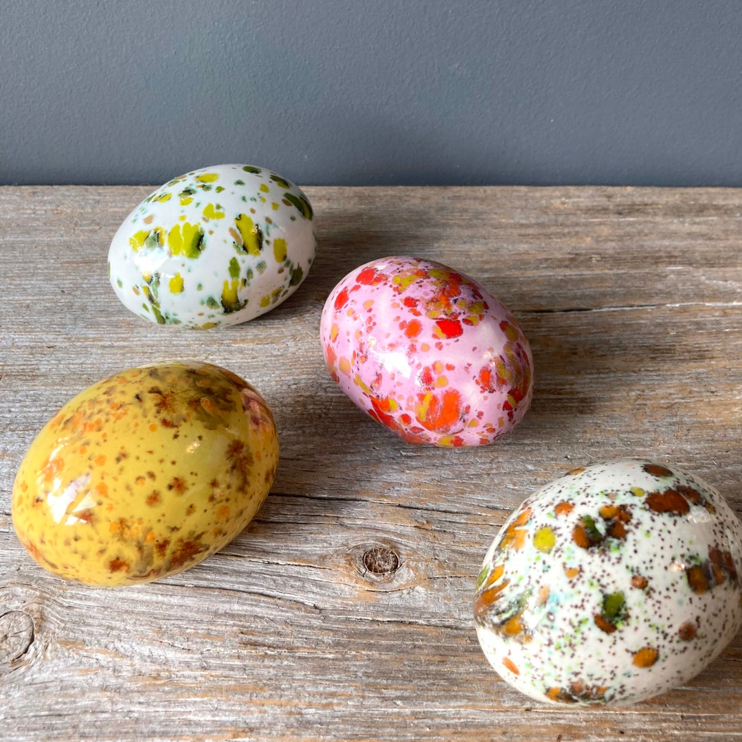 1970s Speckled Ceramic Eggs - Easter Decor - Etsy