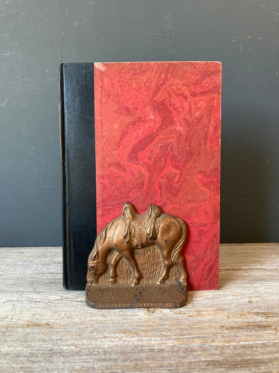 Vintage Horse Bookend - Cast Metal Horse Bookend - Etsy