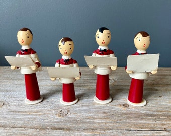Vintage Wooden Choir Boy Monk Christmas Expansion Ornament MCM Retro ...