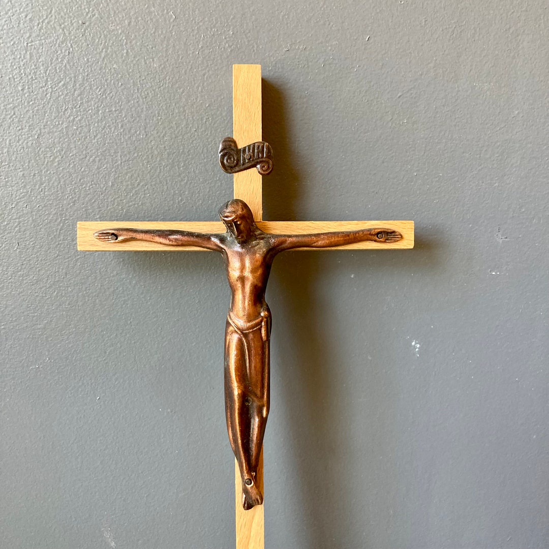 Vintage Wooden Crucifix - Wall Mounted Cross - Etsy