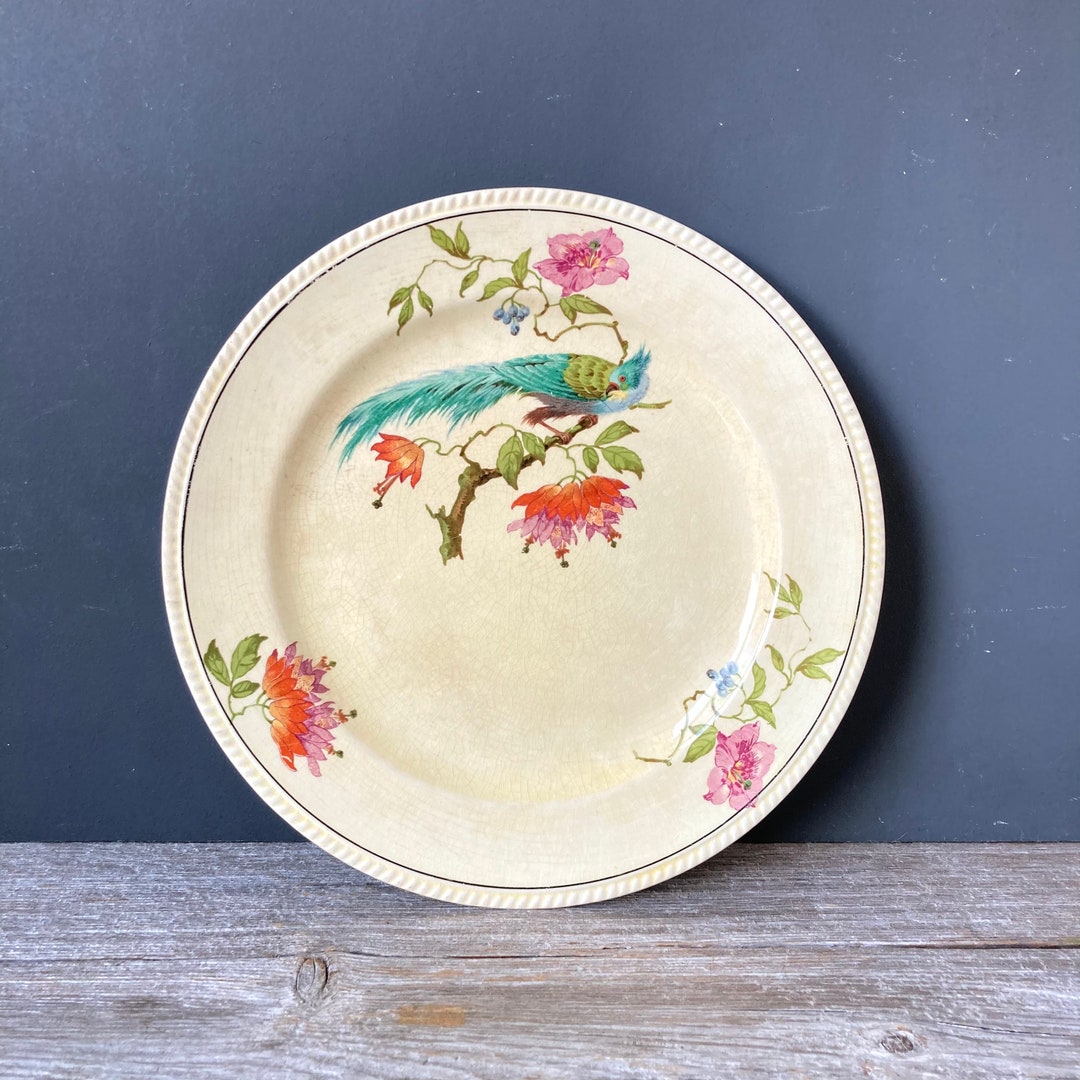 Peacock Plate - Golden Maize by Sebring Pottery Co - Etsy