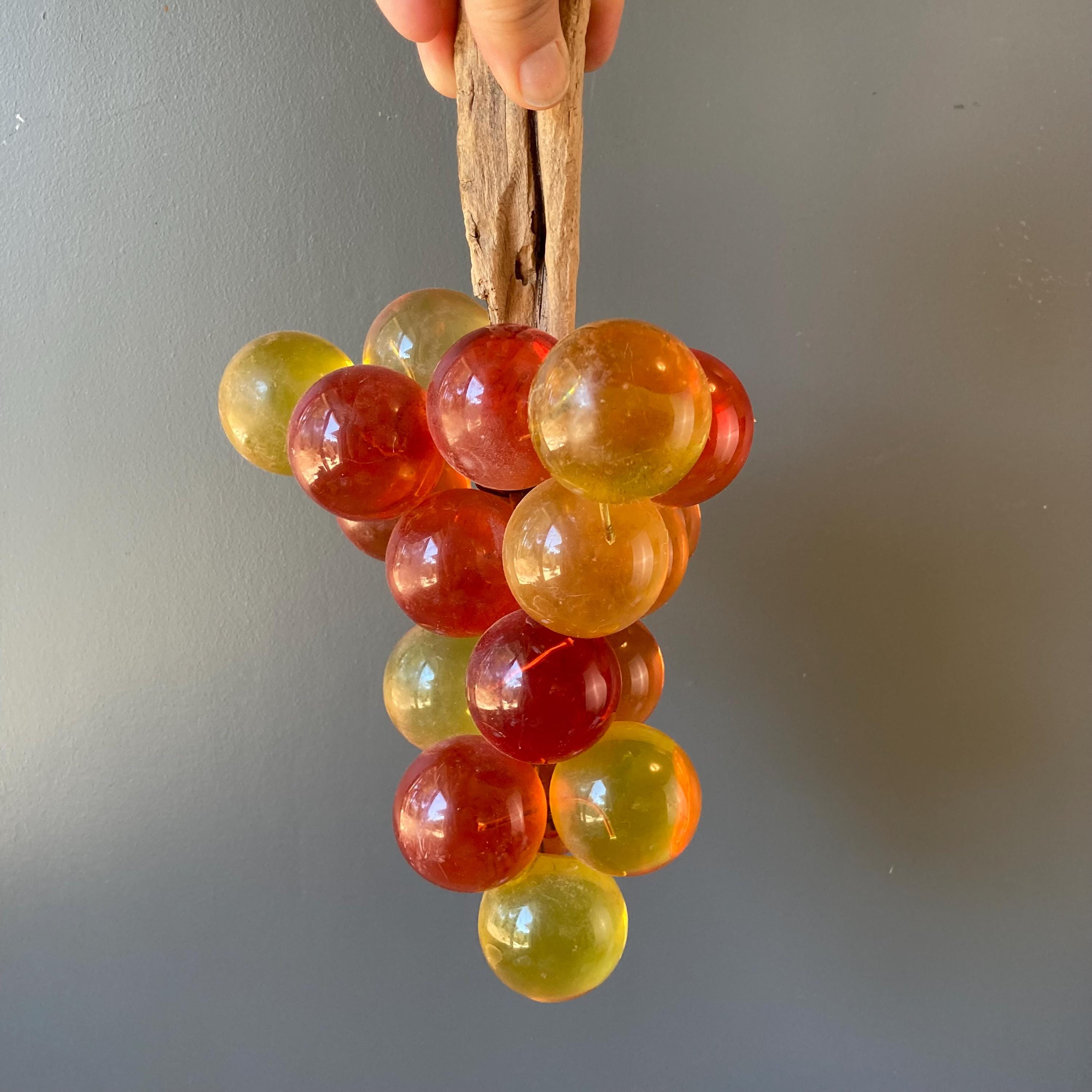Vintage Cranberry and Champagne Acrylic Grape Cluster - Etsy