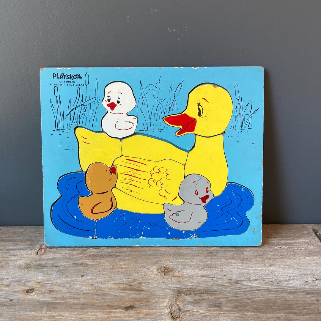 Vintage Playskool Wooden Puzzle - Chick Puzzle - 12 Piece Puzzle - Etsy