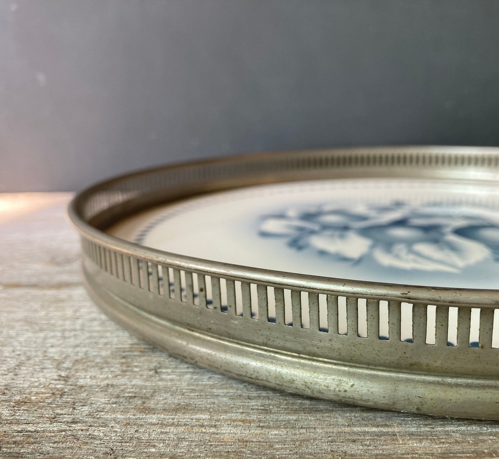 Vintage Delft Tray Delft Peaches Tray | Etsy