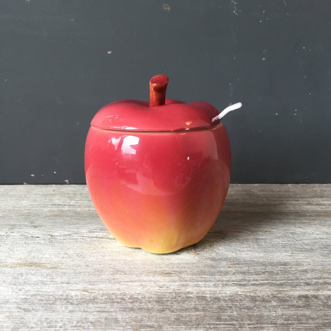 Vintage Otagiri Jam Jar - Lidded Apple Jam Jar - Made in Japan - - Etsy