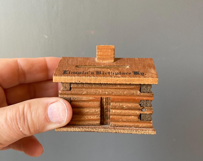 Vintage Miniature Log Cabin Bank - Abraham Lincoln’s Birthplace Bank - Etsy