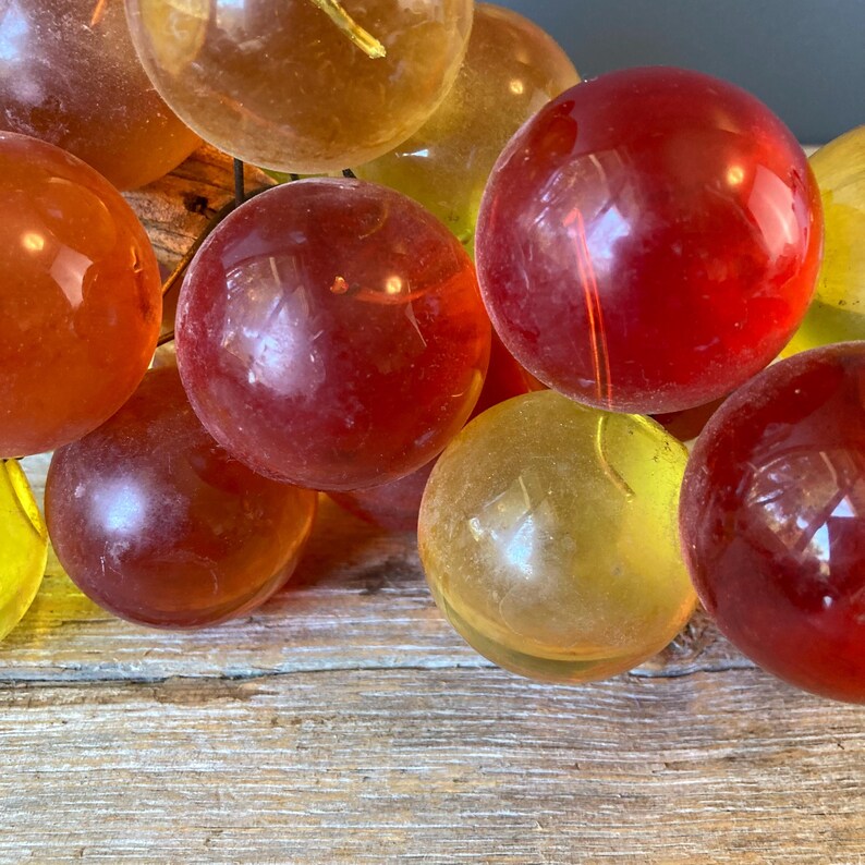 Vintage Cranberry and Champagne Acrylic Grape Cluster - Etsy