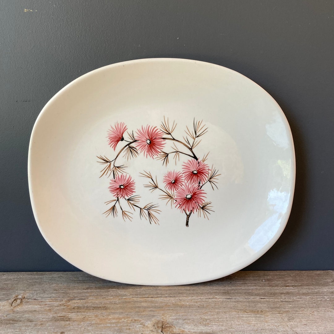 Coral Pine by EDWIN KNOWLES Pottery Small Platter - Made in USA - Etsy
