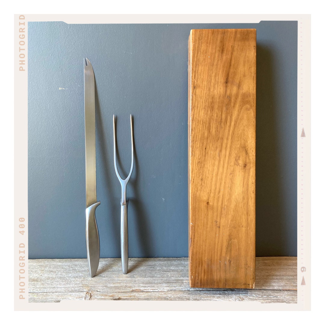 Mid Century Gerber Legendary Blades Carving Set in Walnut Case - Etsy