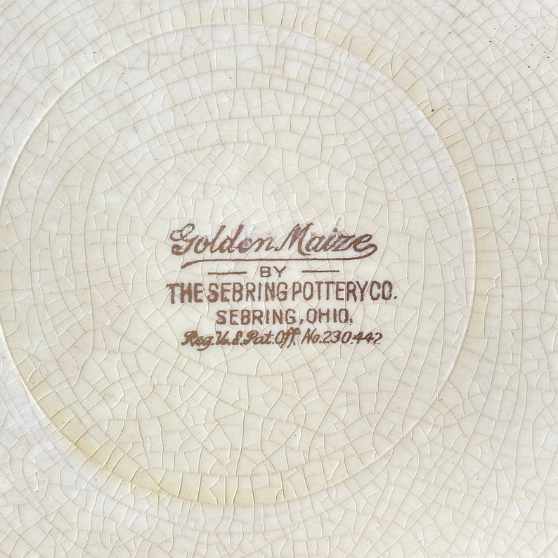 Peacock Plate Golden Maize by Sebring Pottery Co | Etsy