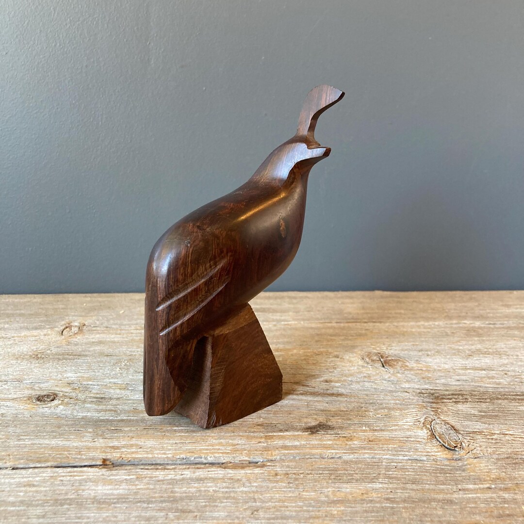 Vintage Iron Wood Quail - Carved Wood Quail - Etsy