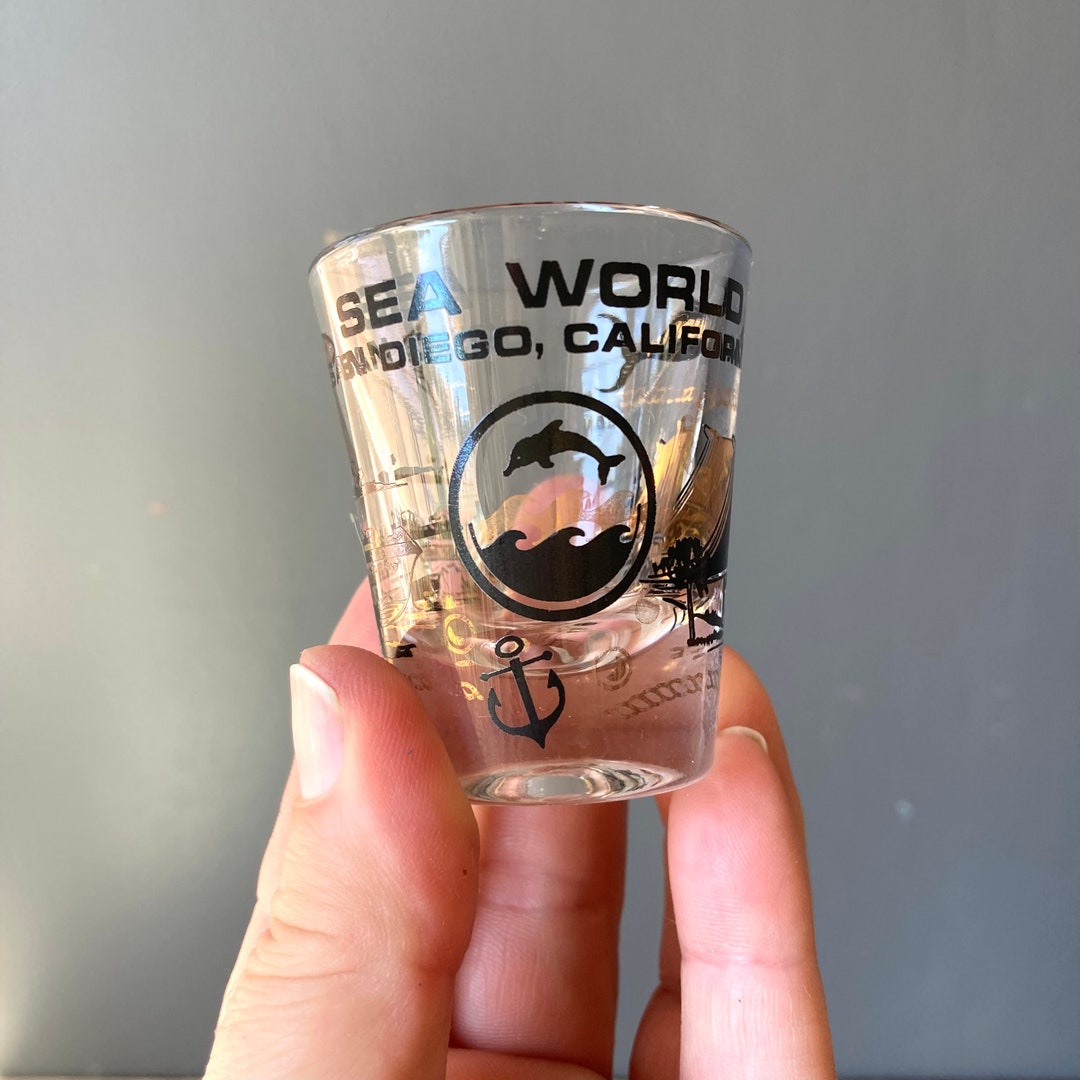Mid Century Sea World Souvenir Screen Printed Shot Glass - Etsy