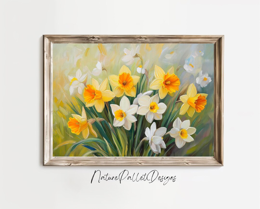 Daffodils, Daffodil Art Print, Spring Decor, Easter Decor, Rustic ...