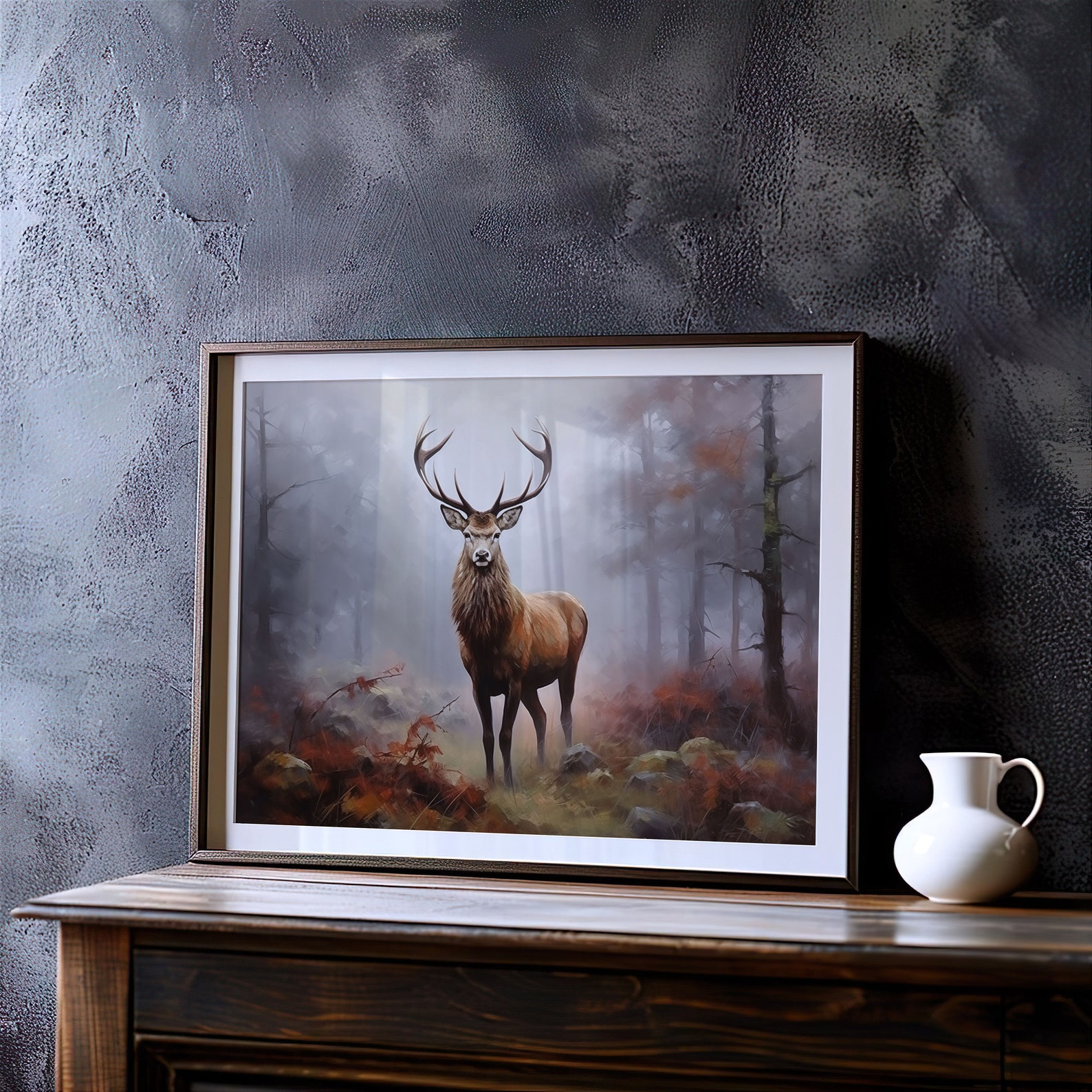 Red Stag Oil Painting Print, Wildlife Art (digital Download) - Etsy