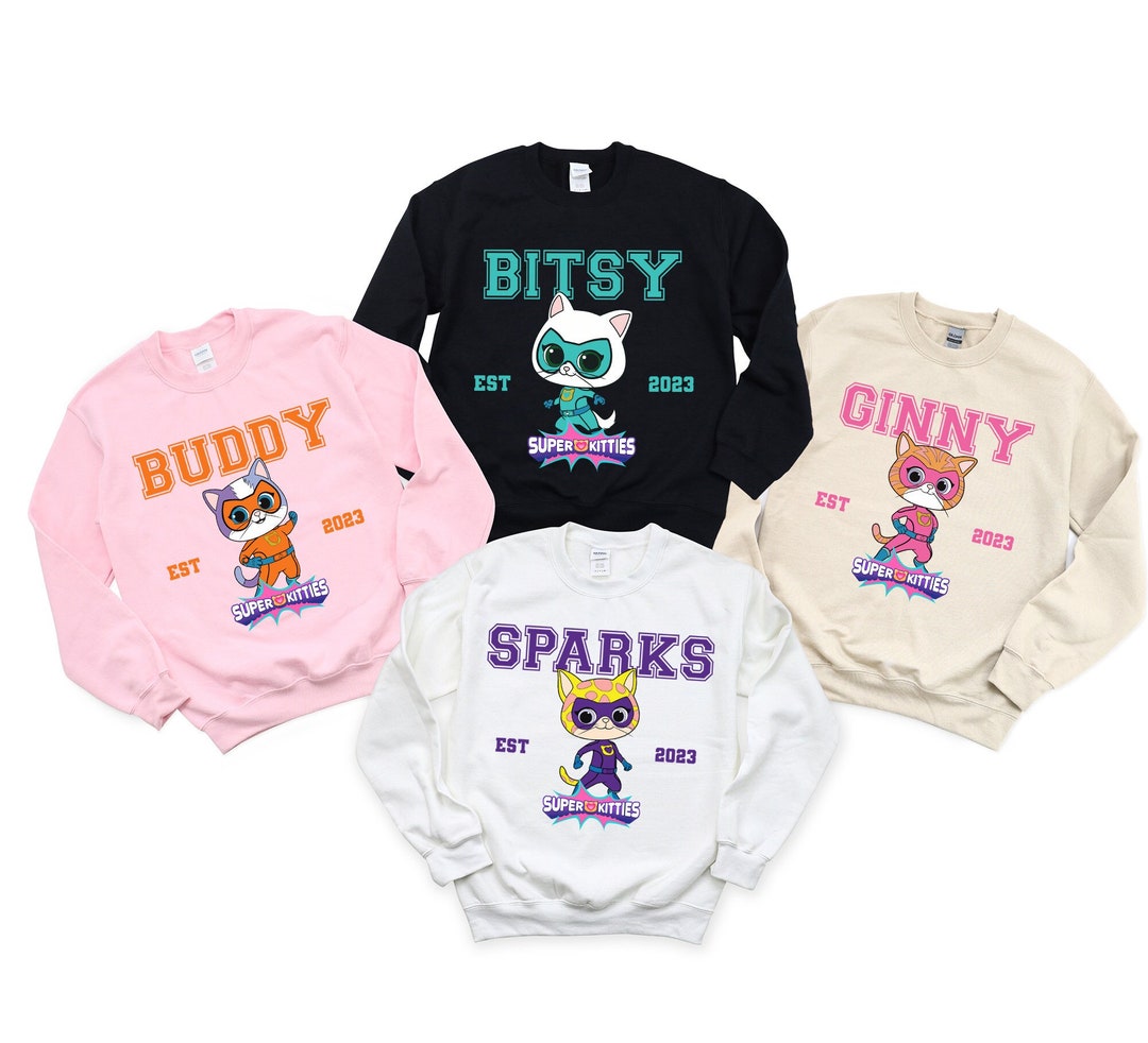 Comfort Colors Disney Super Kitties Shirt, Buddy Cat Sweatshirt, Bitsy ...