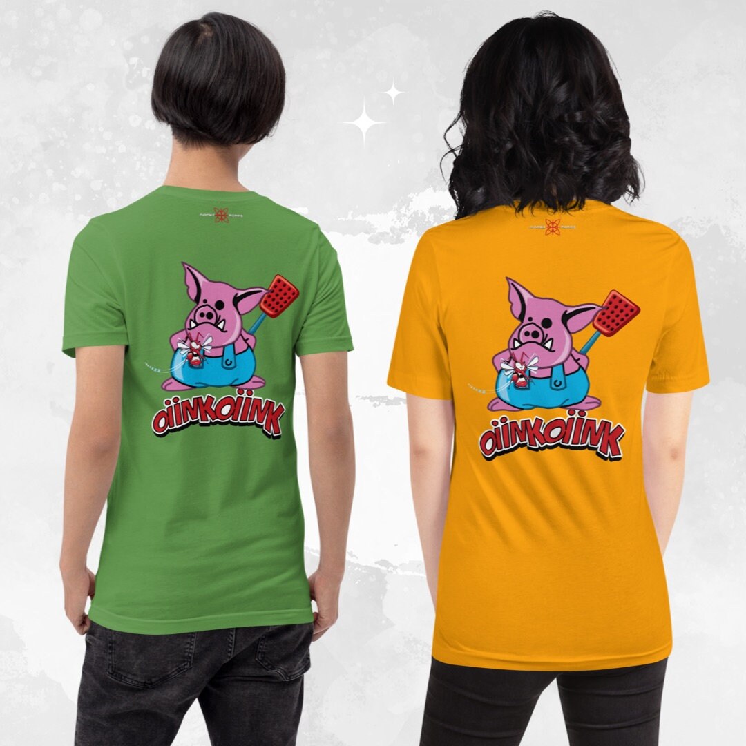 Fun Pig Cartoon Character Unisex T Shirt, Piggy Boo Design Illustration ...