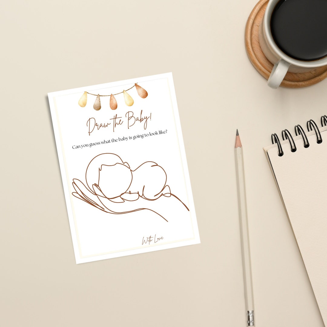 Draw the Baby Game Draw the Baby Shower Game Baby Shower Draw the Baby ...