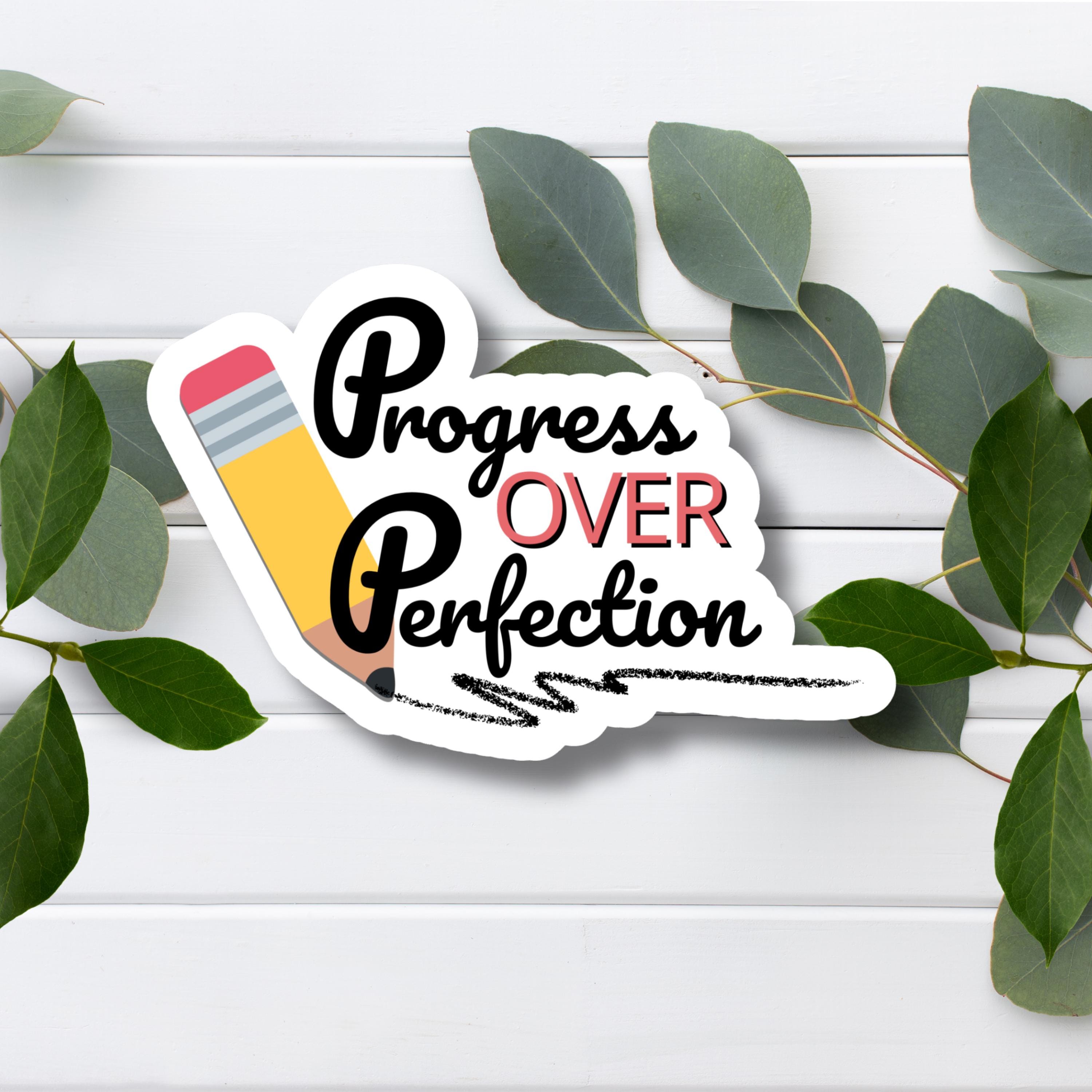 Progress Over Perfection Vinyl Sticker or Magnet | Teacher Laptop ...