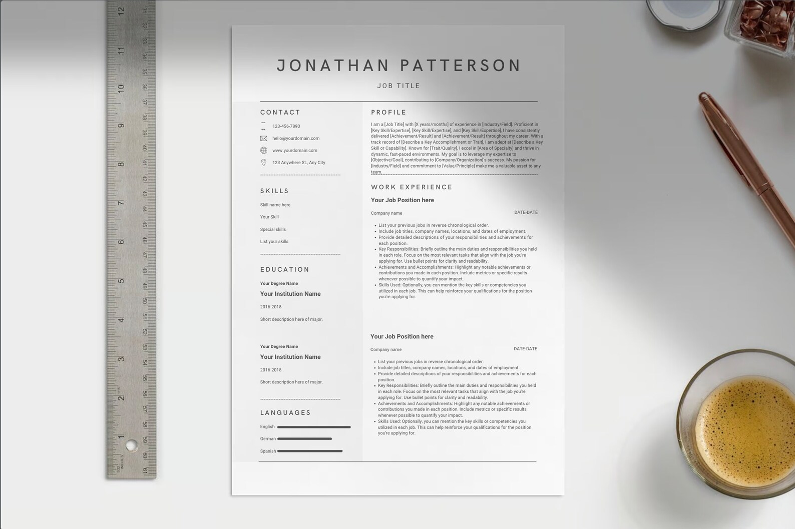 Minimalist Resume Bundle Editable in Microsoft Word & Google Docs ...