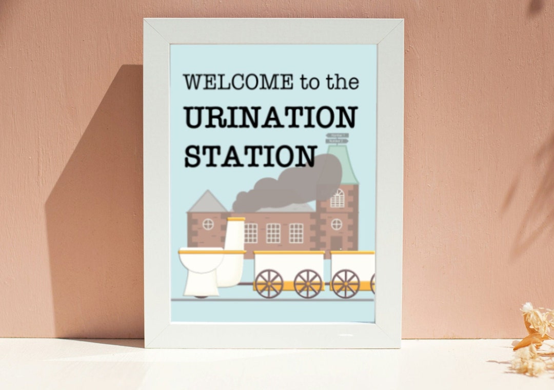 Funny Bathroom Wall Art Printable - Welcome to the Urination Station - Etsy