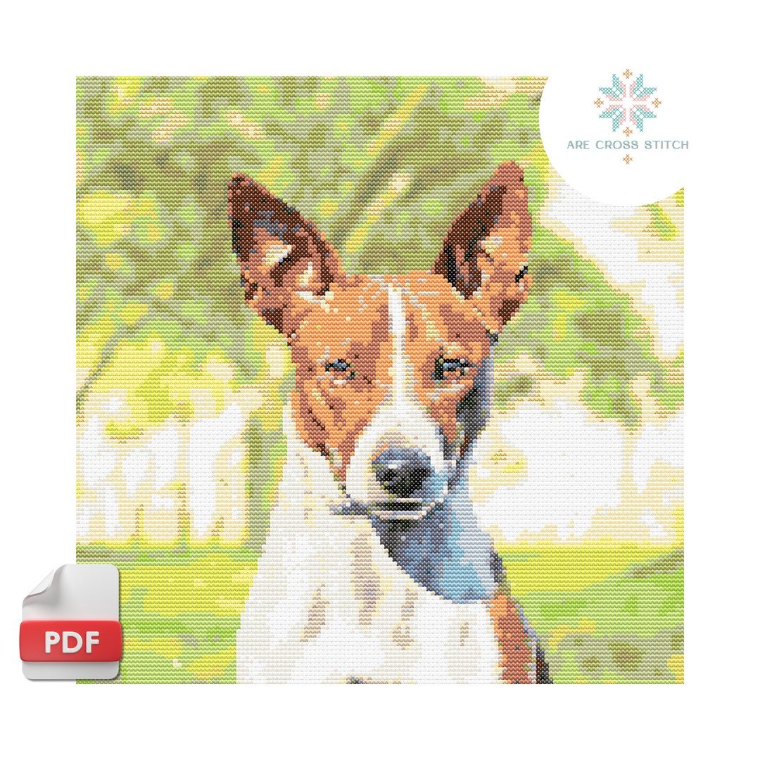Basenji Terrier Cross Stitch Pattern, Dog X-stitch PDF Download, Medium ...