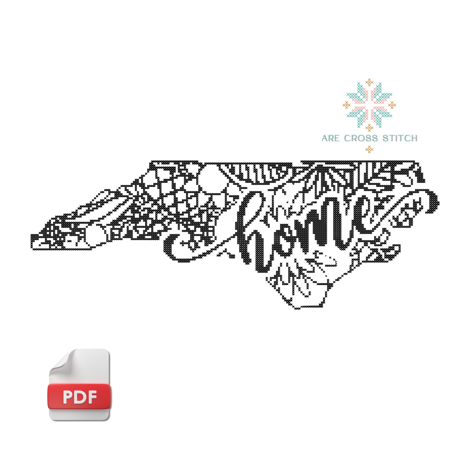 State of North Carolina Home Cross Stitch Pattern, USA State Cross ...