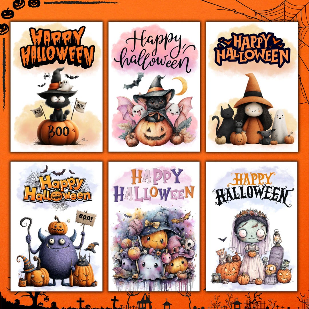 Printable Halloween Cards – Instant Digital Download Printable ...