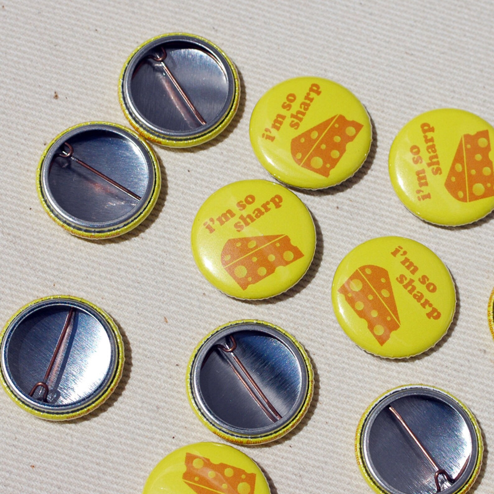 I'm so Sharp Pinback Button Funny Cheese Pin by Oh Geez | Etsy