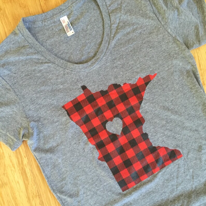 Women's Minnesota Love Flannel Tshirt Screen Printed | Etsy
