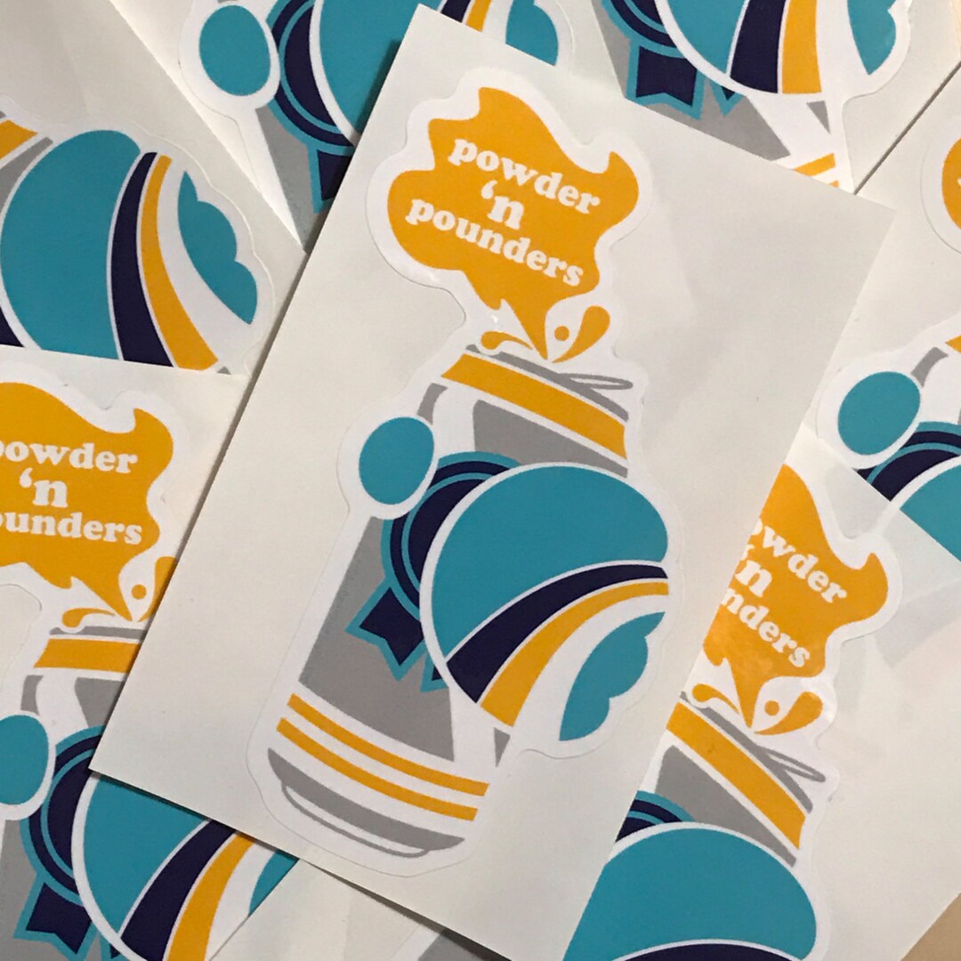 Powder N' Pounders Sticker - Retro Sticker - Beer Vinyl Sticker ...