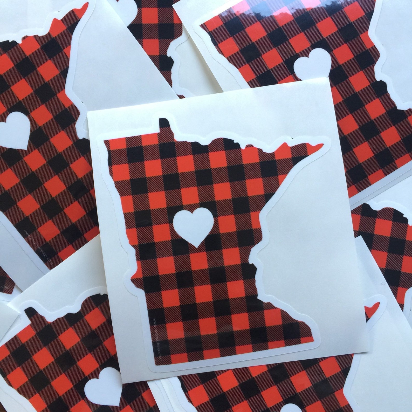 Minnesota Love Sticker Minnesota Flannel Bumper Sticker - Etsy