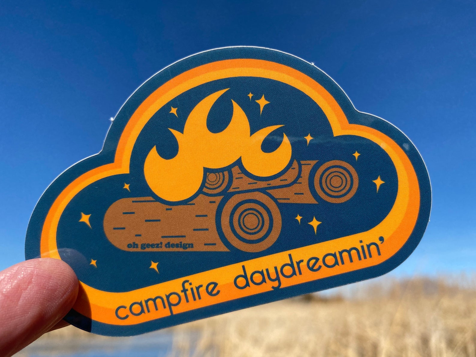 Campfire Daydreamin' Sticker Retro Camping Sticker | Etsy