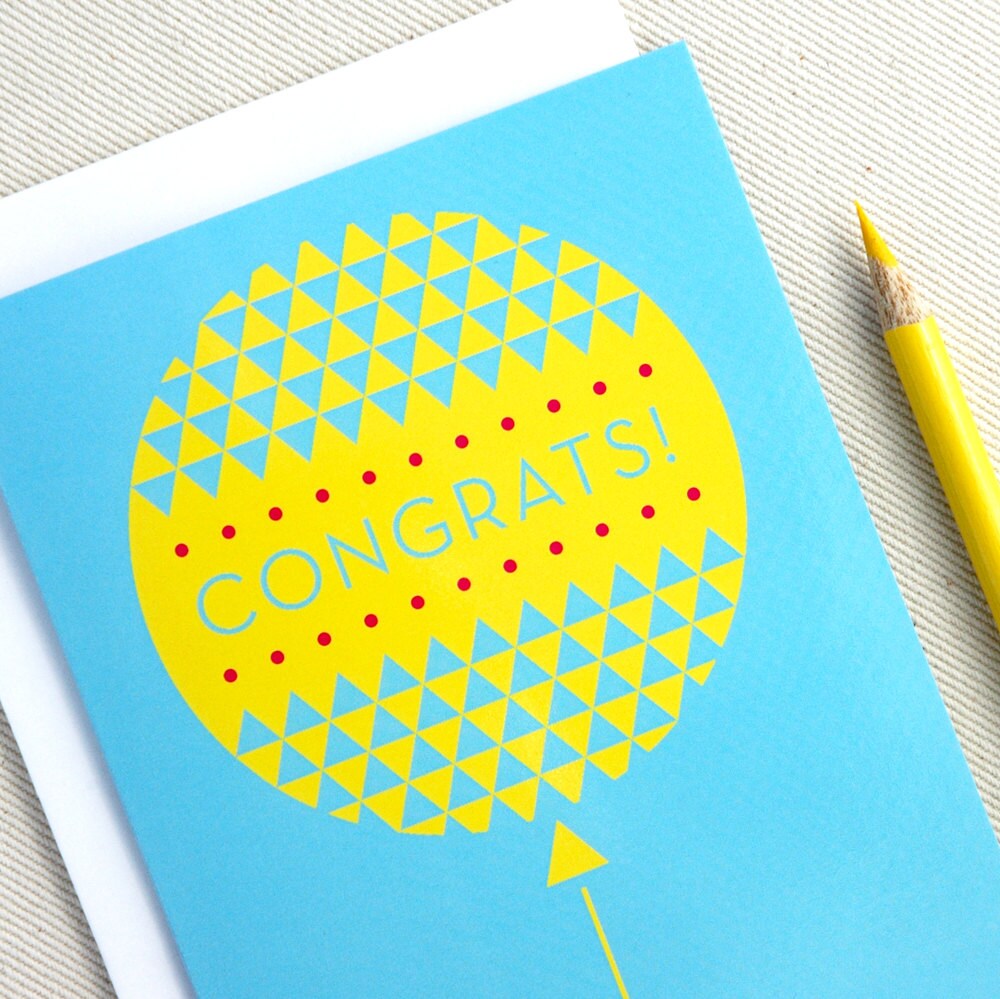 Congratulations Card Congrats Graduation Card Geometric | Etsy