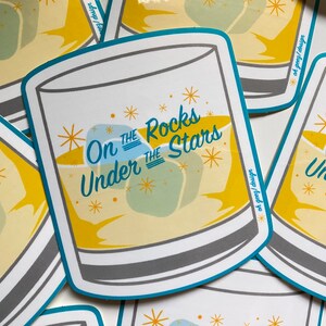 On the Rocks Under the Stars Sticker - Whiskey Sticker - Illustrated ...