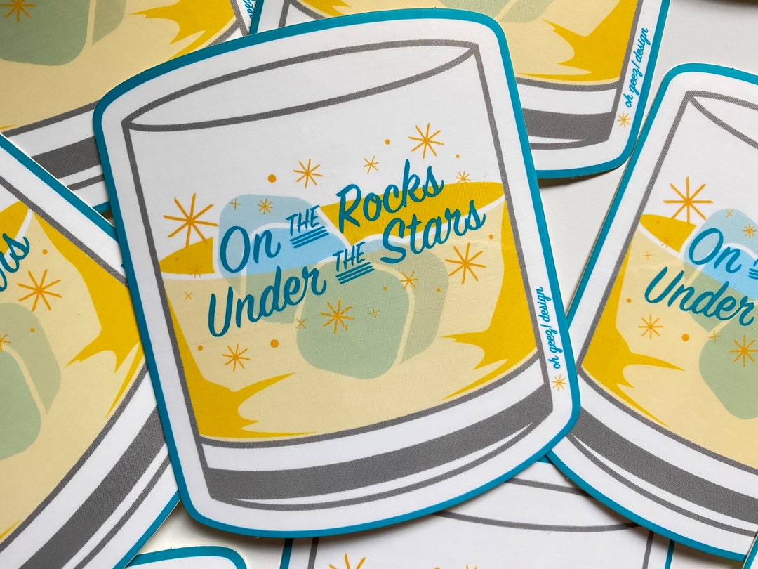 On the Rocks Under the Stars Sticker - Whiskey Sticker - Illustrated ...