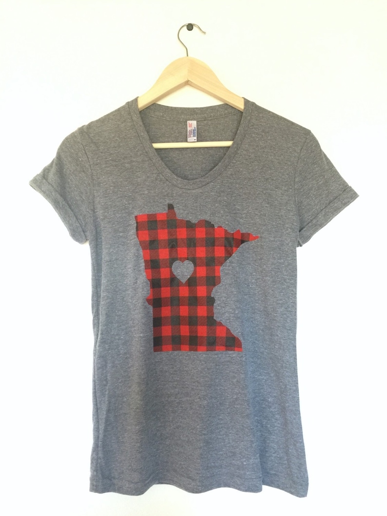 Women's Minnesota Love Flannel Tshirt Screen Printed | Etsy