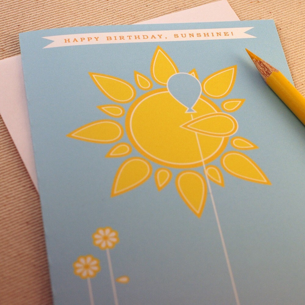 Birthday Card Happy Birthday Sunshine Greeting Card by Oh | Etsy