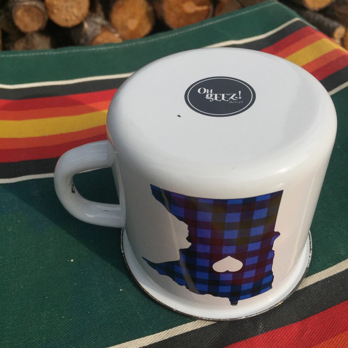 Camping Mug Minnesota Flannel Enamel Camp Mug Minnesota - Etsy