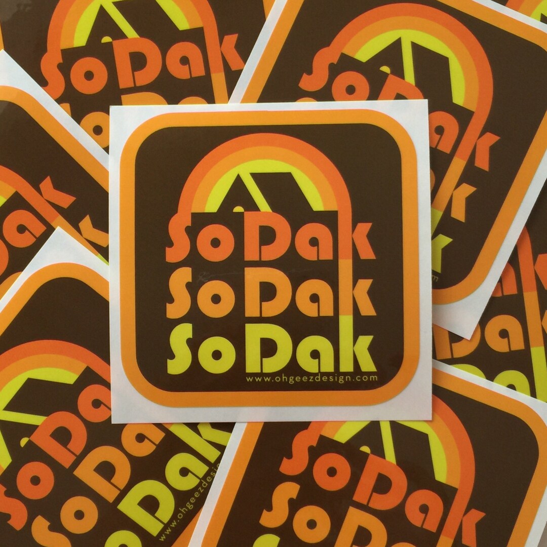 Sodak Sticker - South Dakota Decal -so Dak Retro Sticker - South Dakota ...